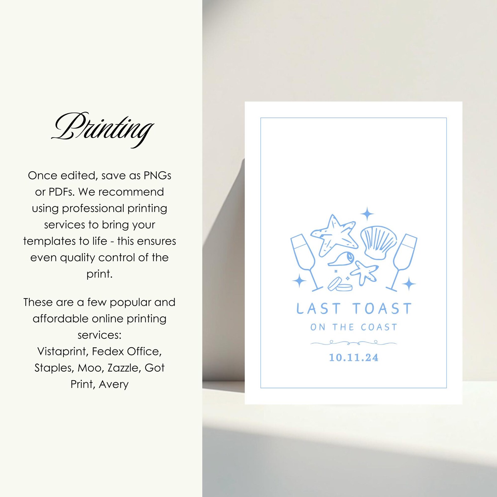 Last Toast on the Coast Bachelorette Party Invitation Template ...