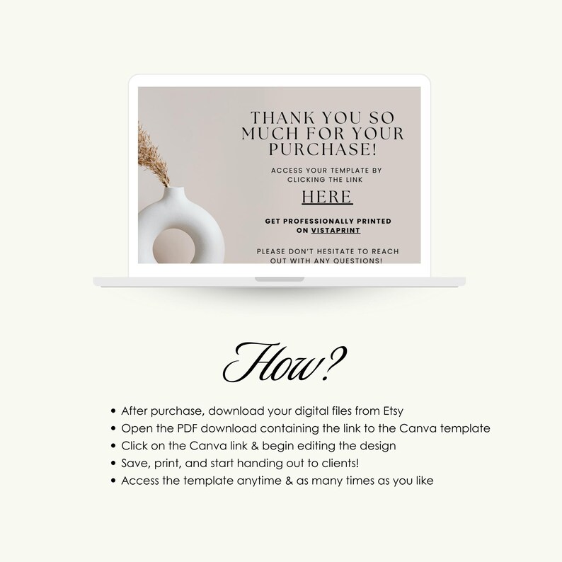 Christmas Thank You Order Card Template | Printable Package Inserts ...