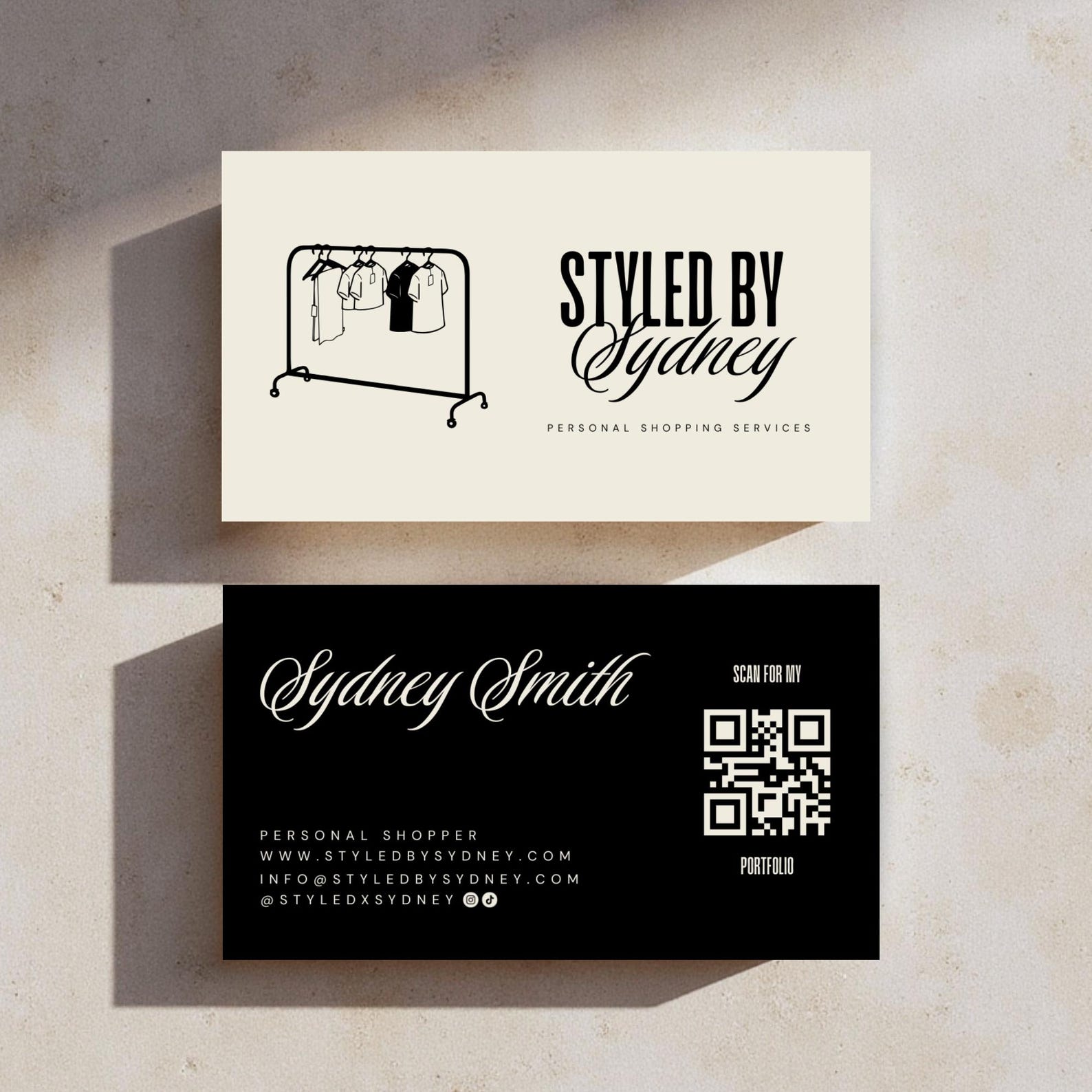 Stylist Business Card Template | Printable Personal Shopper Business ...