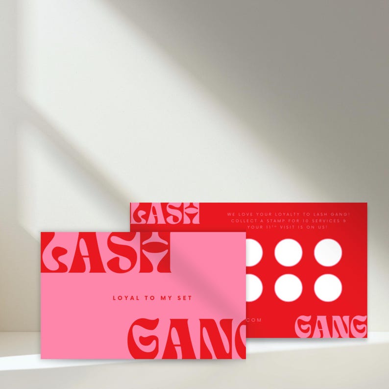 Lash Tech Loyalty Card | Beauty Business Rewards | Stamp Card Design ...