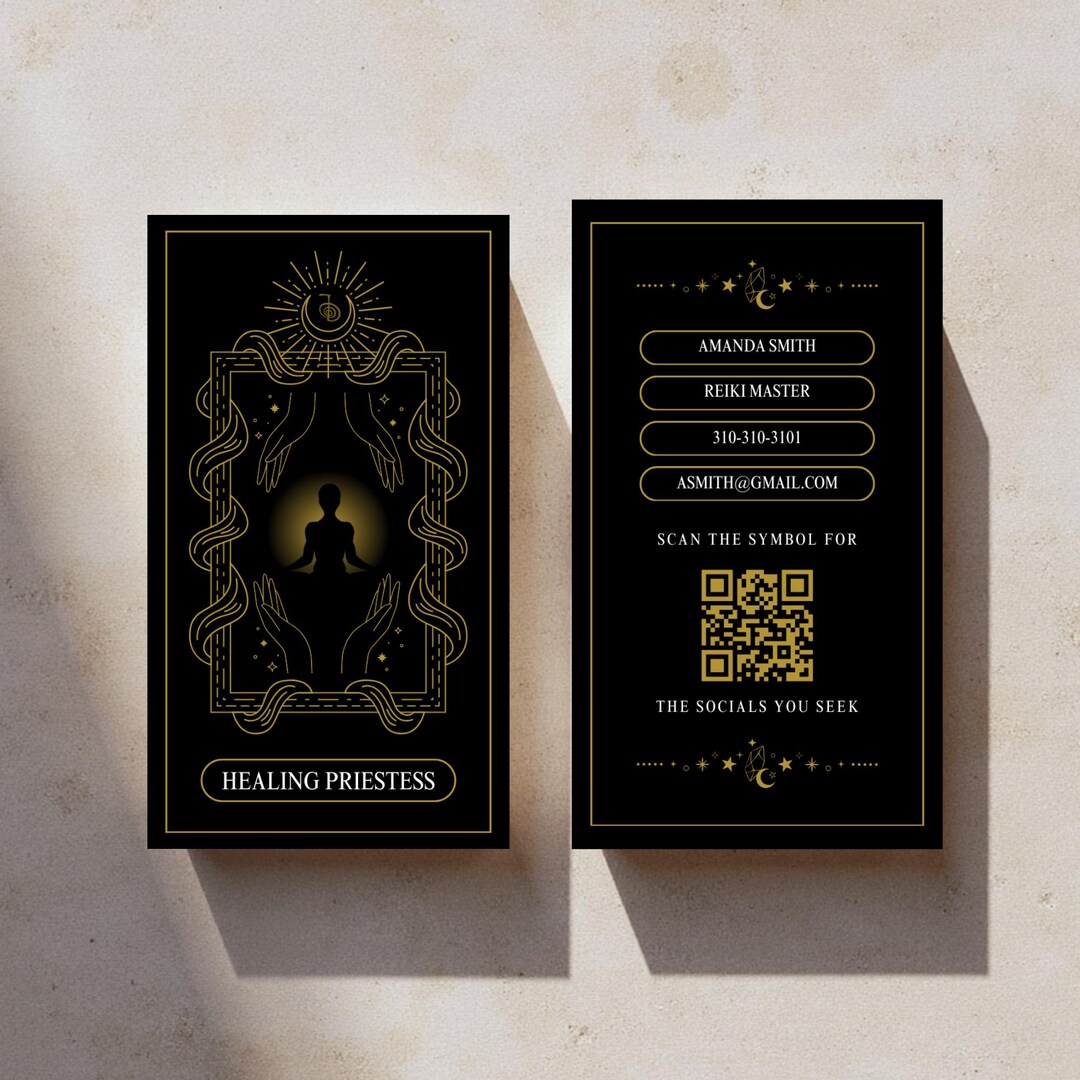Tarot Card Reiki Healer Business Card | Tarot Card Design | Energy ...