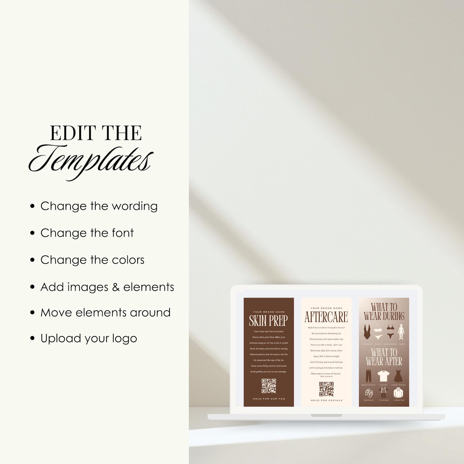 Digital Spray Tan Care Cards | Spray Tan Aftercare | Sunless Tanning ...