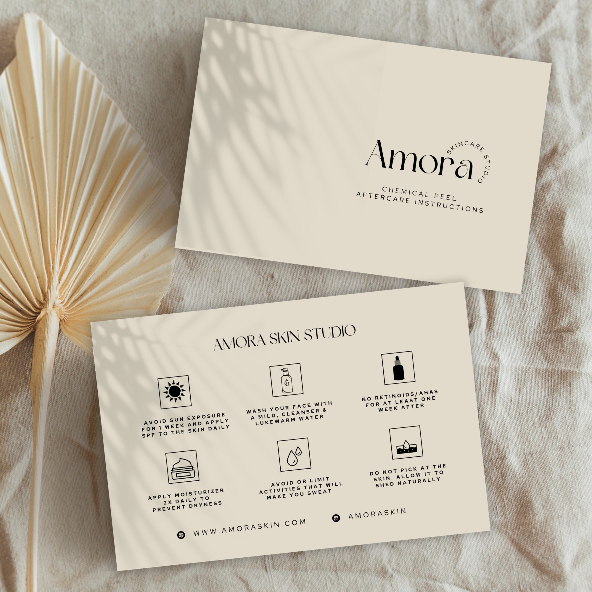 Chemical Peel Aftercare Card Esthetician Care Cards Facial Card Medspa ...