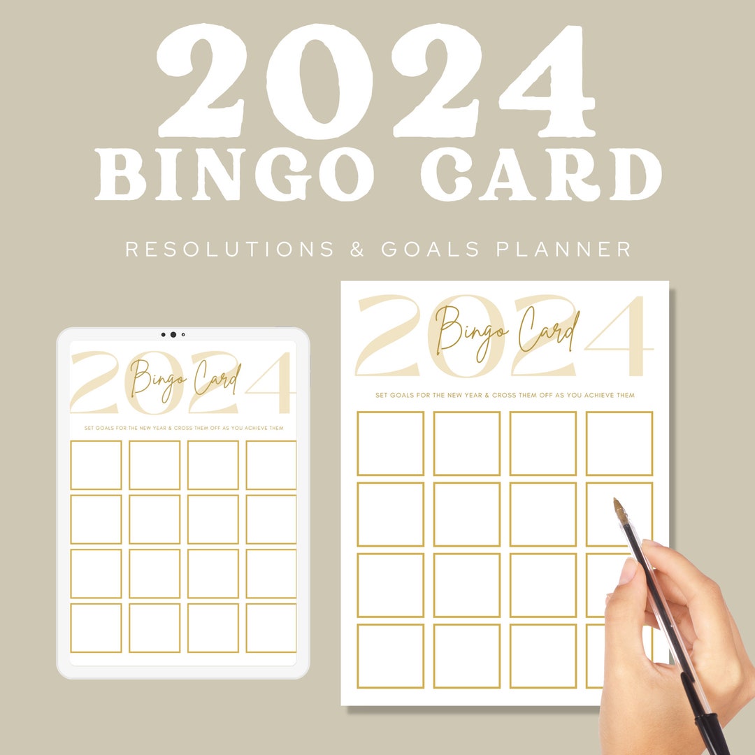 2024 Printable Bingo Card New Year's Resolutions Planner - Etsy Australia