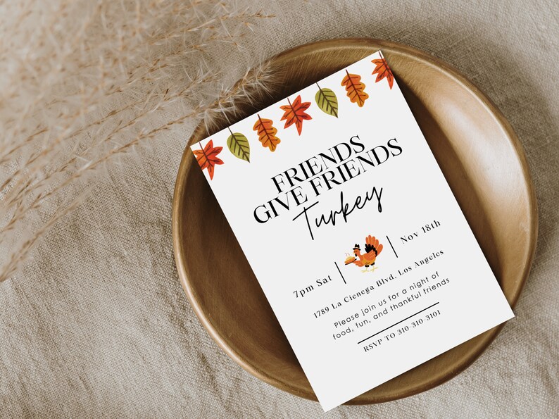 Funny Friendsgiving Invitation Design | Friendsgiving Invite ...