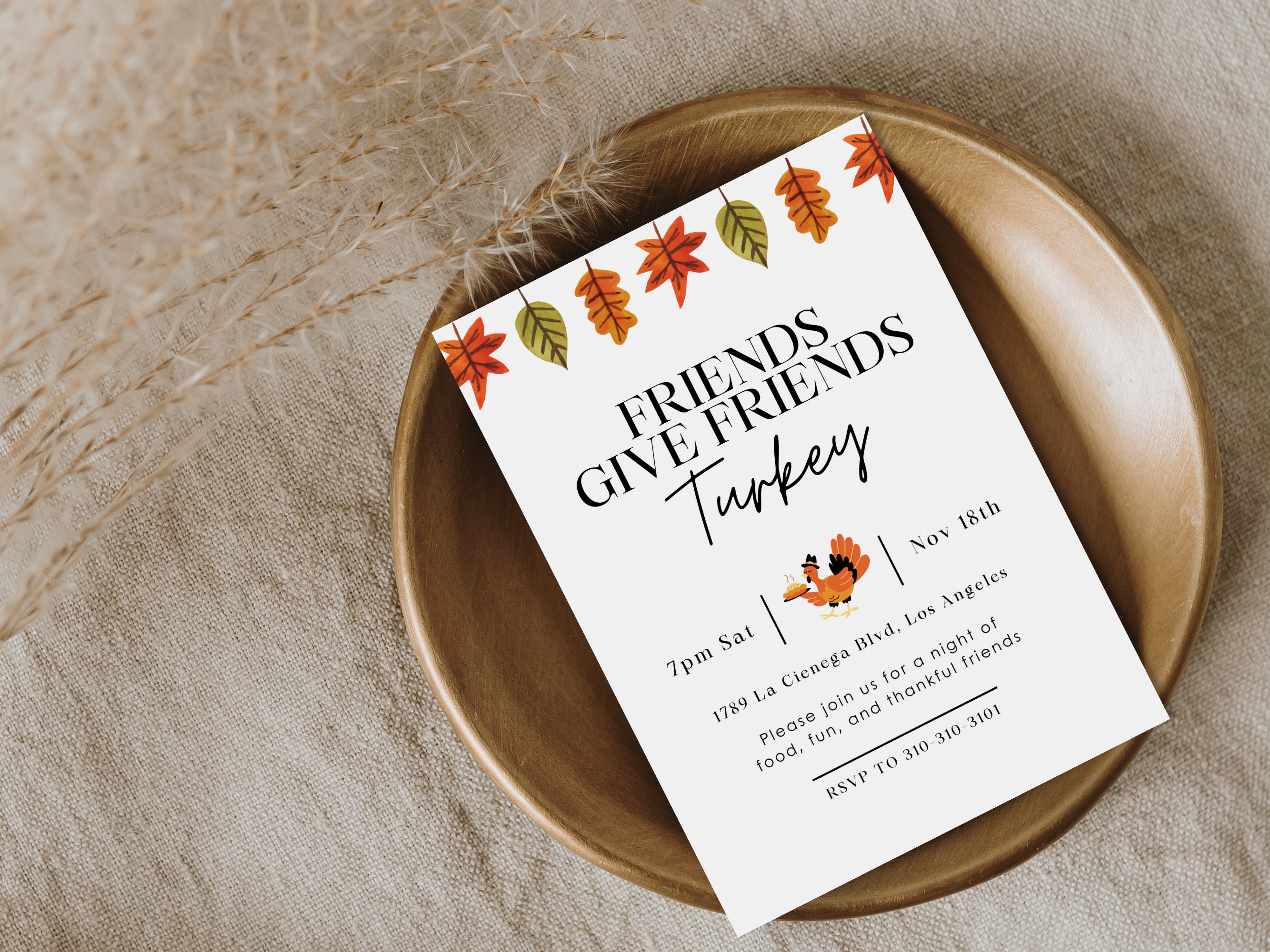 Funny Friendsgiving Invitation Design | Friendsgiving Invite ...