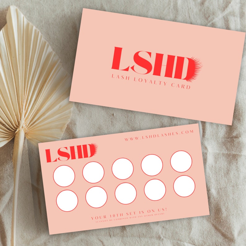 Lash Service Loyalty Card Design | Editable Template | Pink Loyalty ...