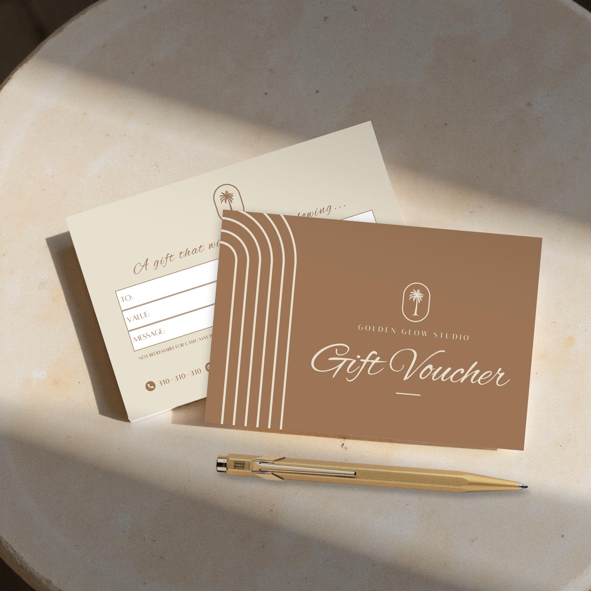 Spray Tan Business Gift Voucher Design | Palm Tree Branding | Gift ...