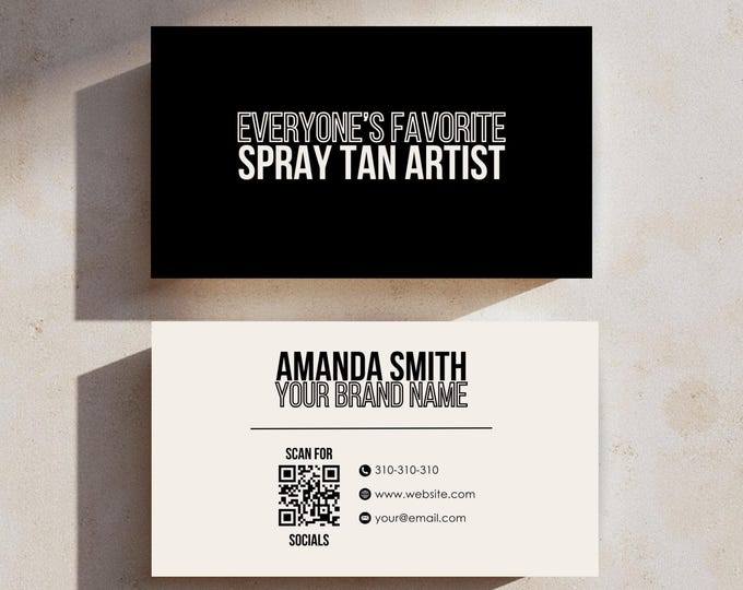 Spray Tan Gift Certificate Template: Editable Business Card (canva ...