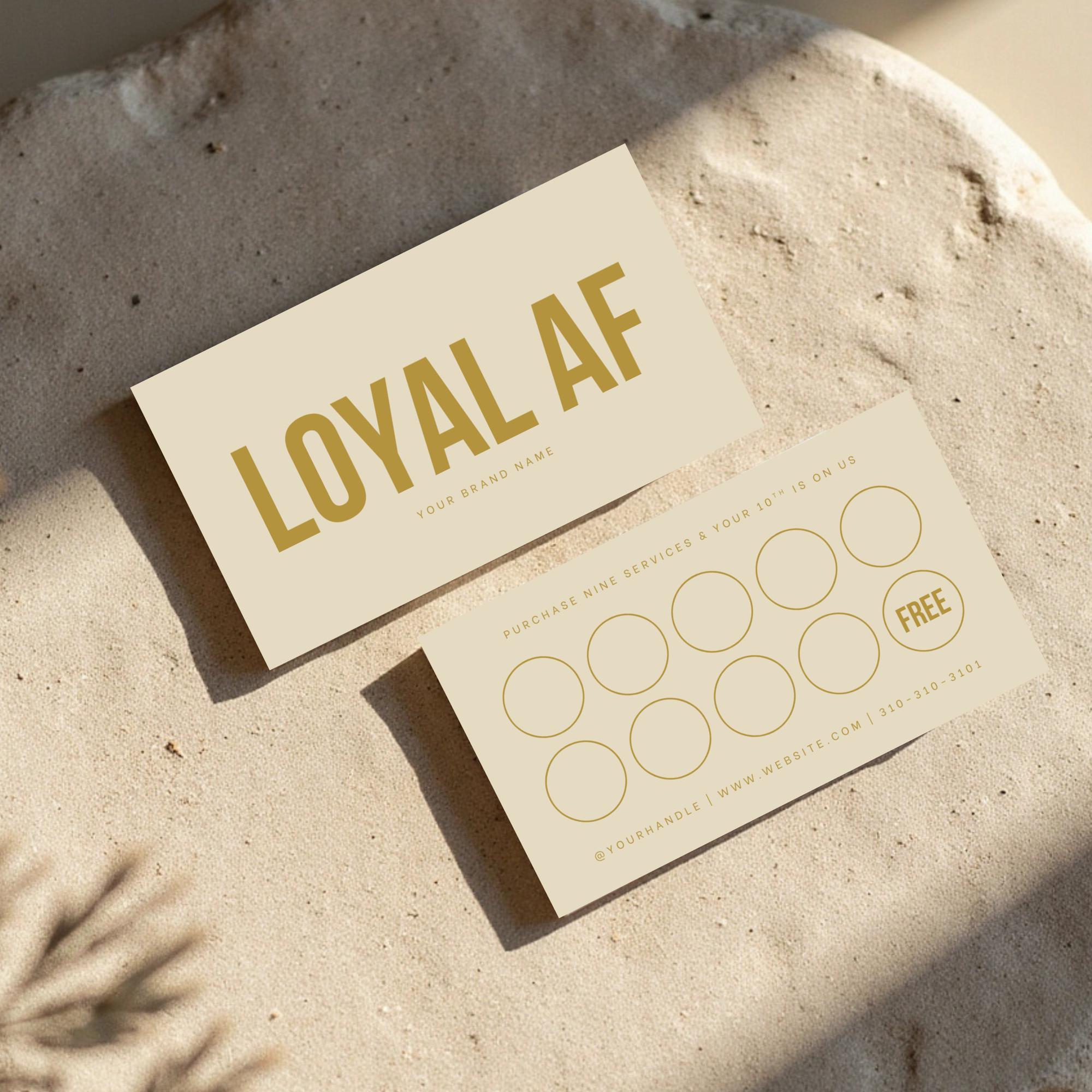 Loyalty Card Design | Gold Loyalty Card | Customer Rewards Card | Small ...