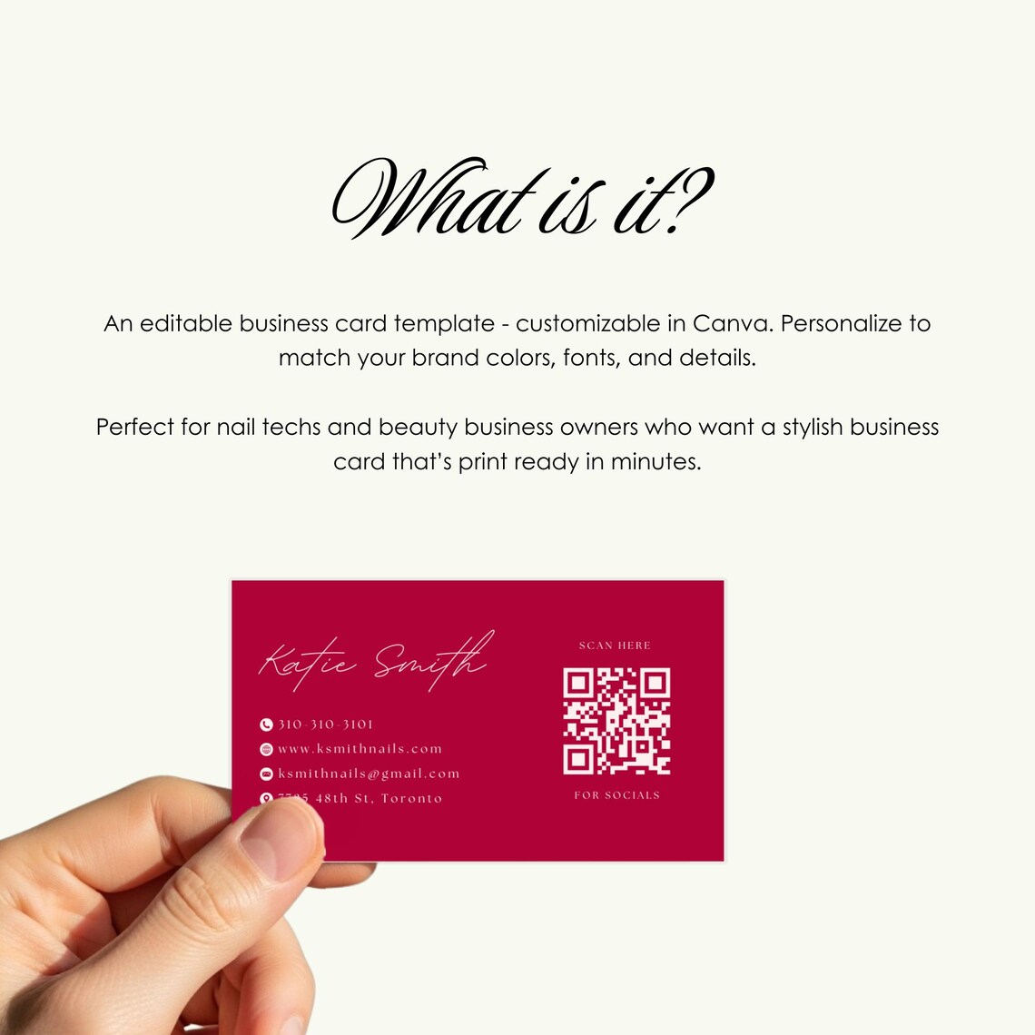 Nail Tech Business Card Template | Printable Beauty Business Cards ...