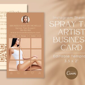 Spray Tan Artist Business Card Design Editable Template - Etsy