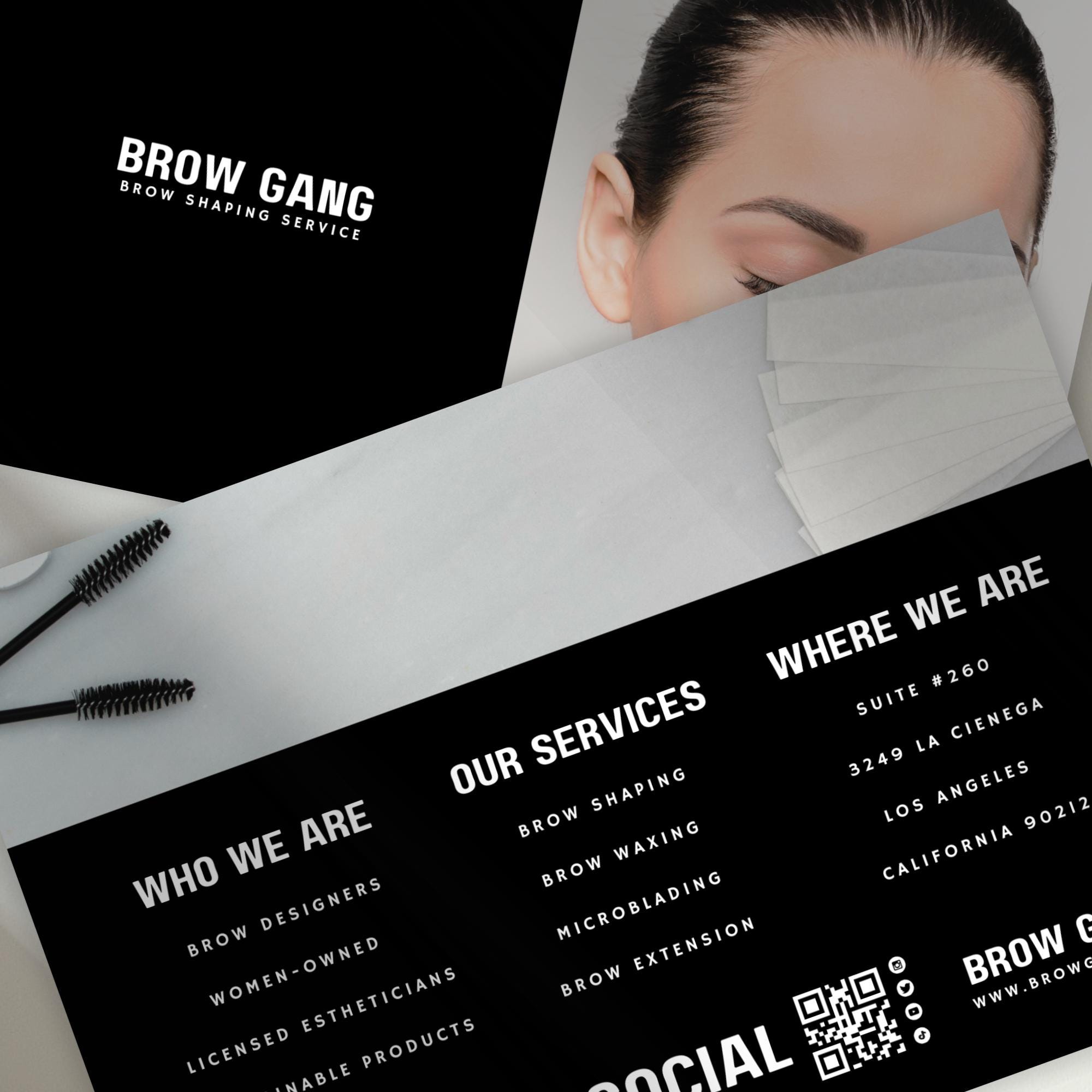 Brow Artist Business Card Flyer Design | Editable Template ...
