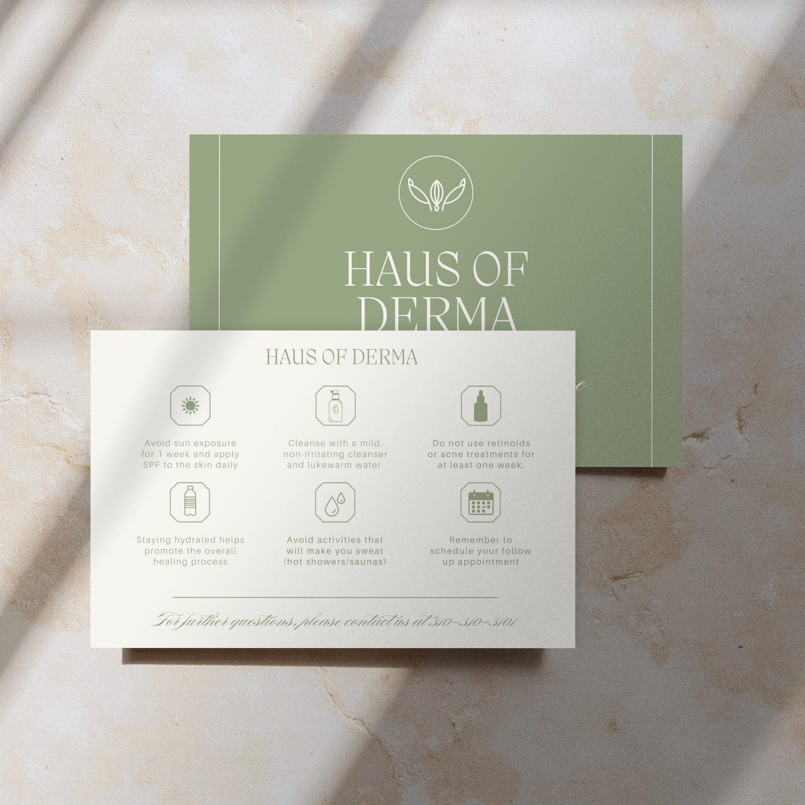 Microneedling Aftercare Card | Esthetician Care Cards | Facial Service ...