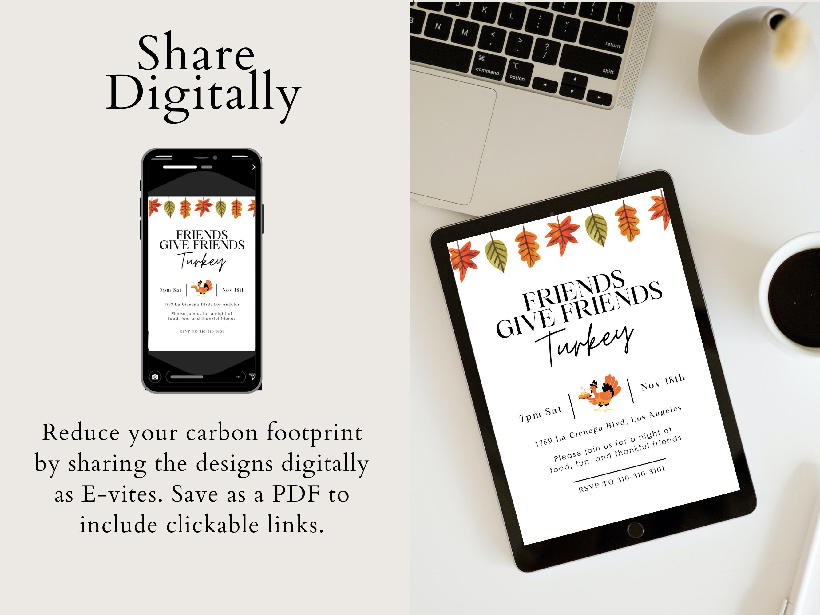 Funny Friendsgiving Invitation Design | Friendsgiving Invite ...