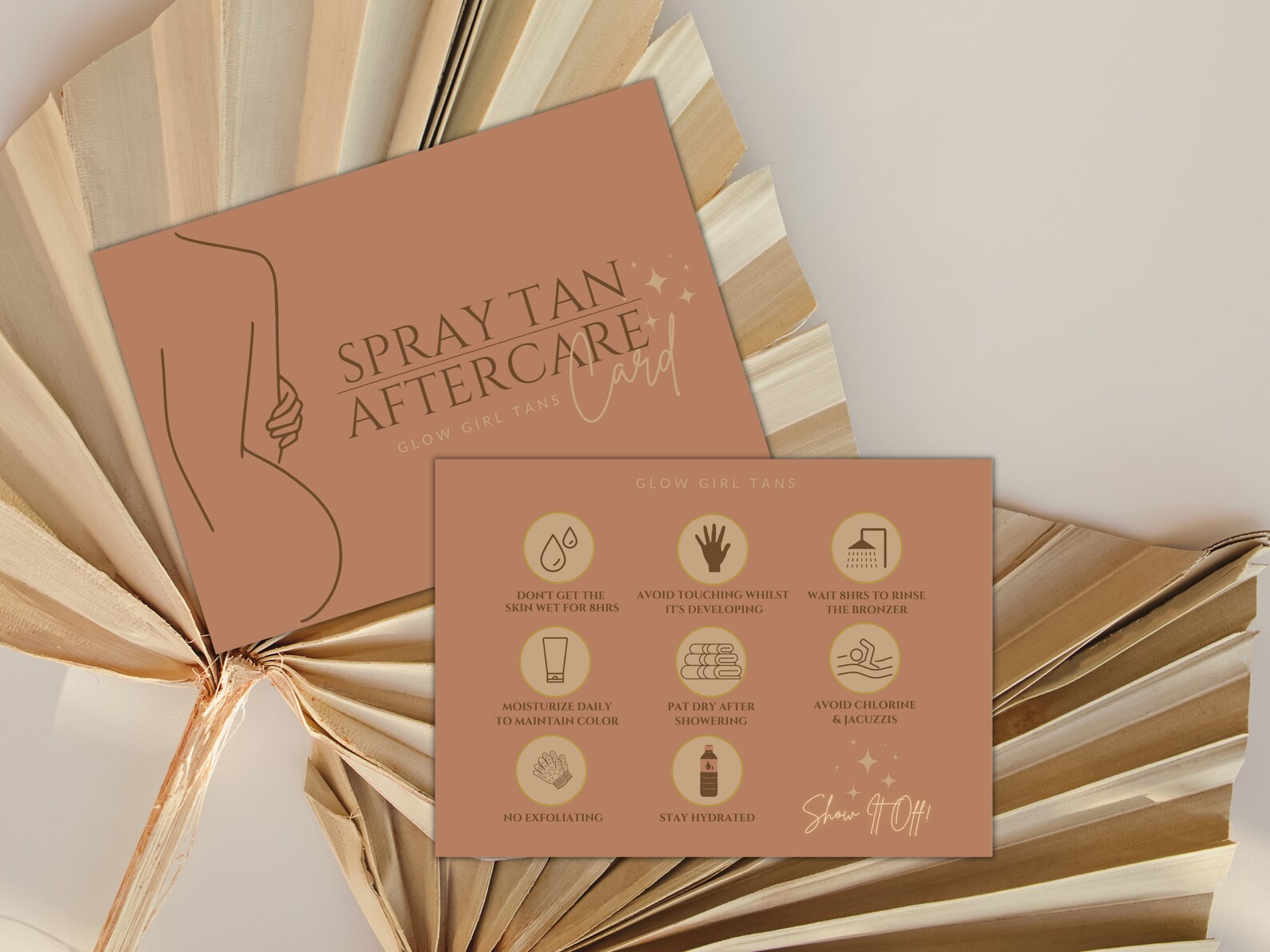 Spray Tan Artist Aftercare Card Editable Template Client - Etsy