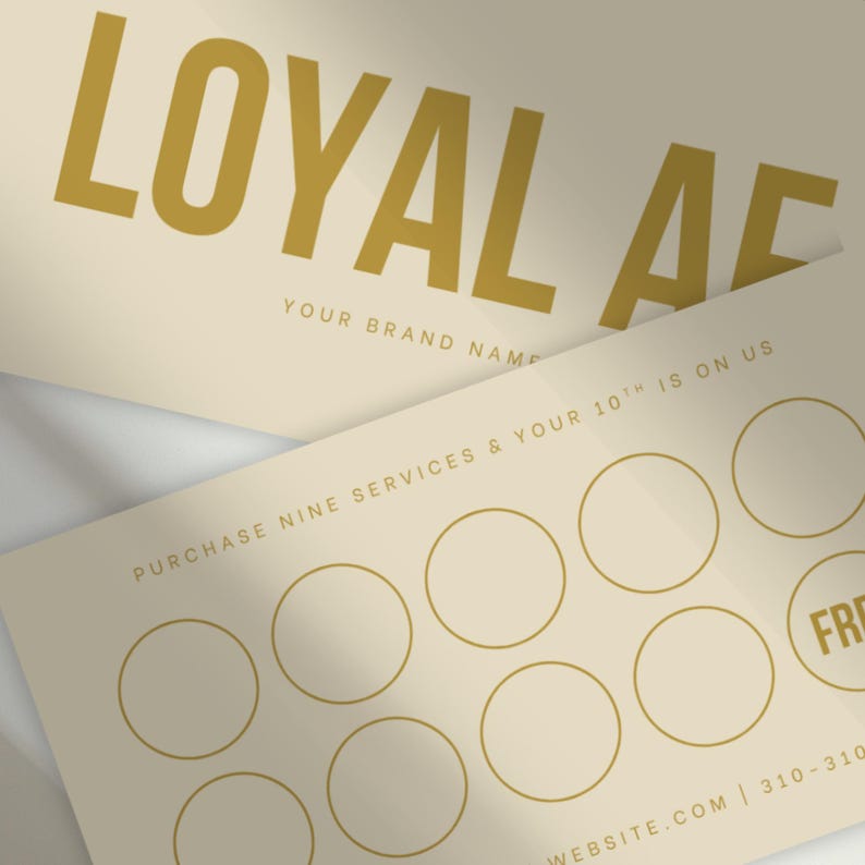 Loyalty Card Design | Gold Loyalty Card | Customer Rewards Card | Small ...