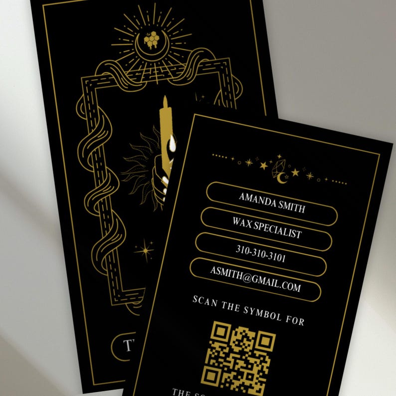 Tarot Card Wax Specialist Business Card | Tarot Card Design | Waxing ...