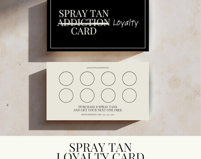 Spray Tan Gift Certificate Template: Editable Business Card (canva ...