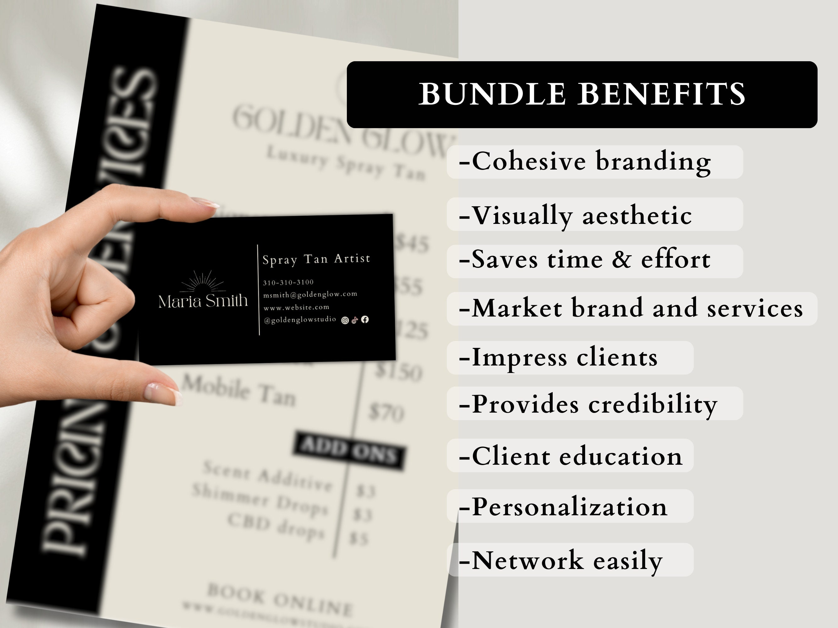 Spray Tan Business Marketing Bundle | Editable Templates | Spray Tan ...