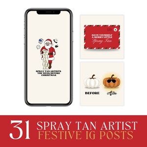 31 Festive Spray Tan Instagram Posts | Editable Templates | Christmas ...