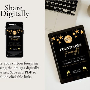 New Year's Eve Party Invitation Design 'countdown to Midnight Invite ...