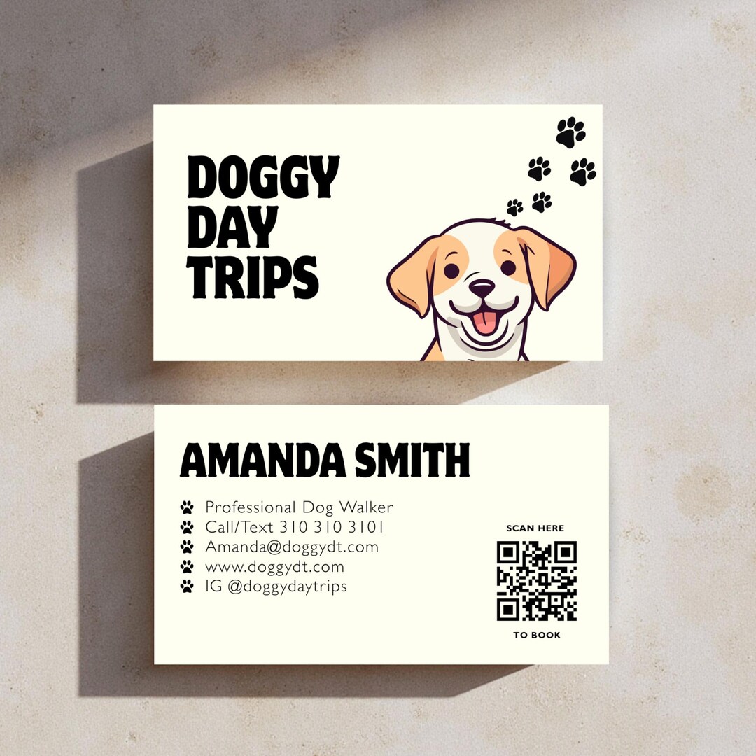 Dog Walking Business Card Design| Pet Sitting Business | Dog Walker ...