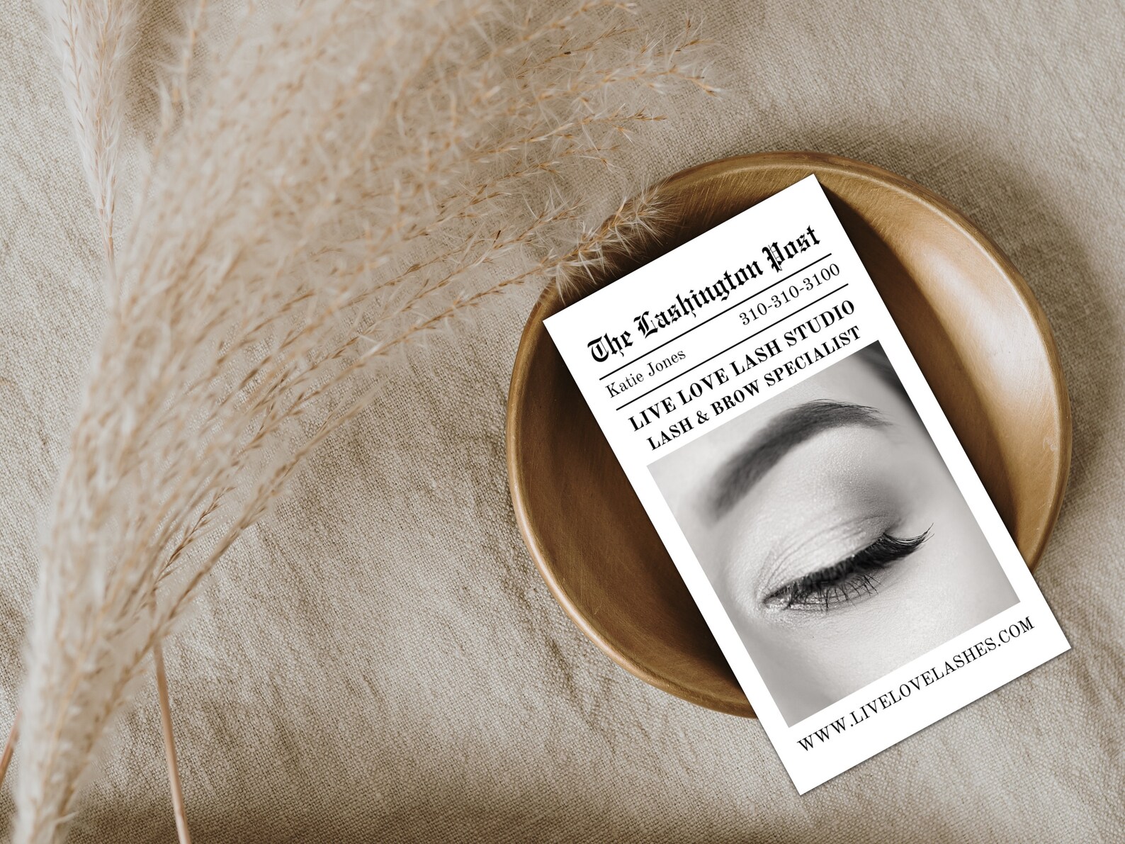 Lash Technician Business Card Editable Template Newspaper Print ...