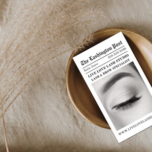 Lash Technician Business Card Editable Template Newspaper Print ...