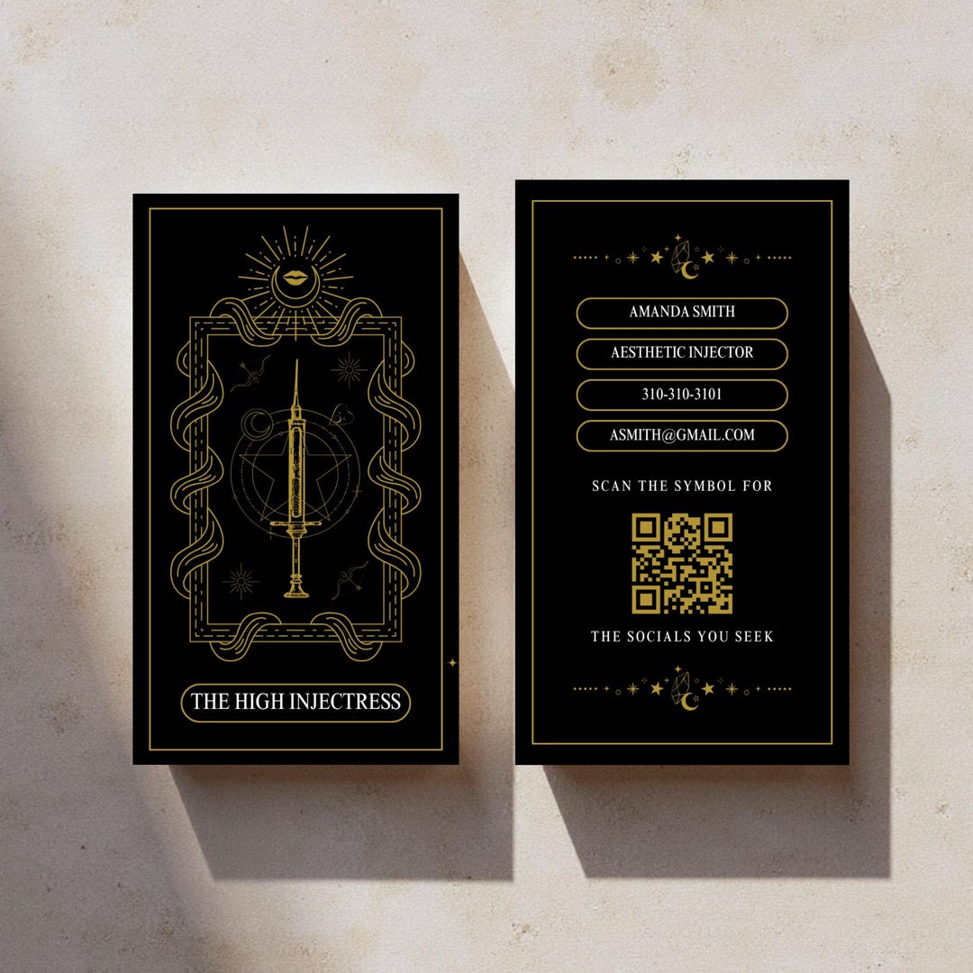 Tarot Card Aesthetic Injector Business Card | Tarot Card Design ...