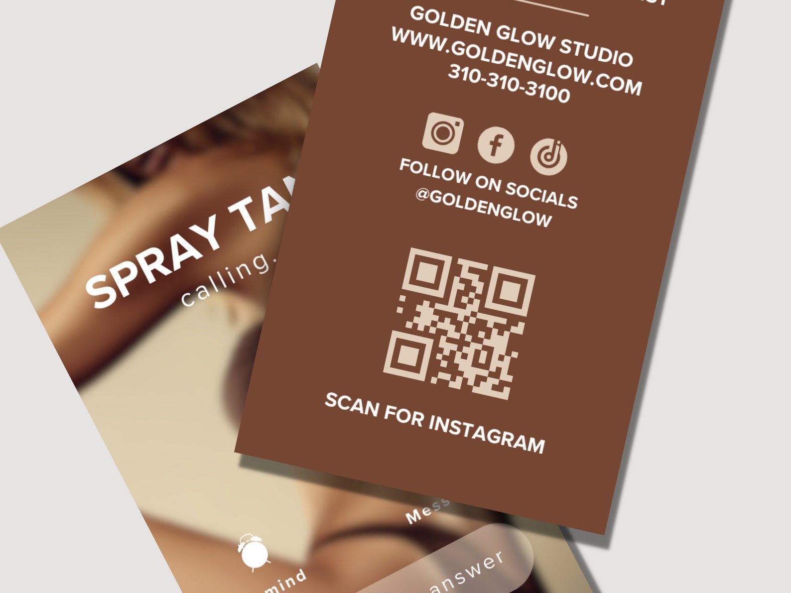 Spray Tan Calling Business Card Editable Business Card - Etsy