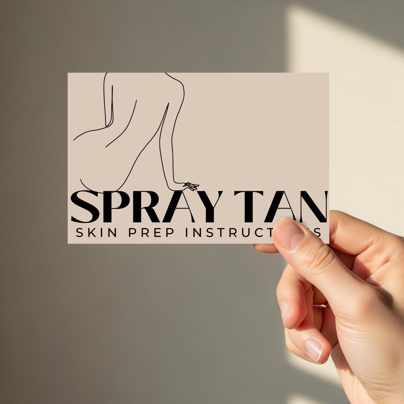 Spray Tan Artist Skin Prep Card Editable Template | Client Care Cards ...
