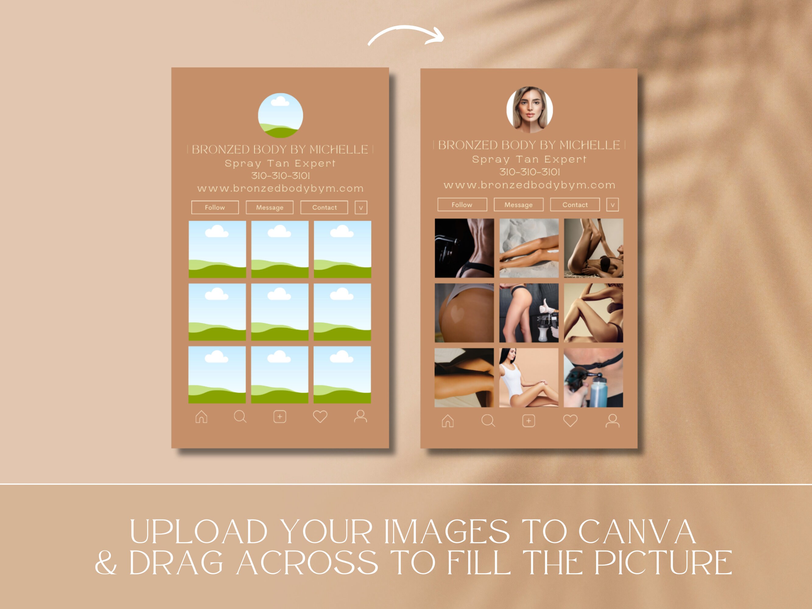 Spray Tan Artist Business Card Design Editable Template - Etsy