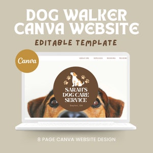 Dog Walking Service Website | Canva Website | Editable Template | Pet ...
