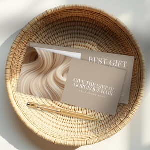 Hair Salon Gift Voucher | Neutral Aesthetic Gift Card | Hair Stylist ...