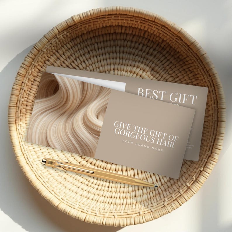 Hair Salon Gift Voucher | Neutral Aesthetic Gift Card | Hair Stylist ...