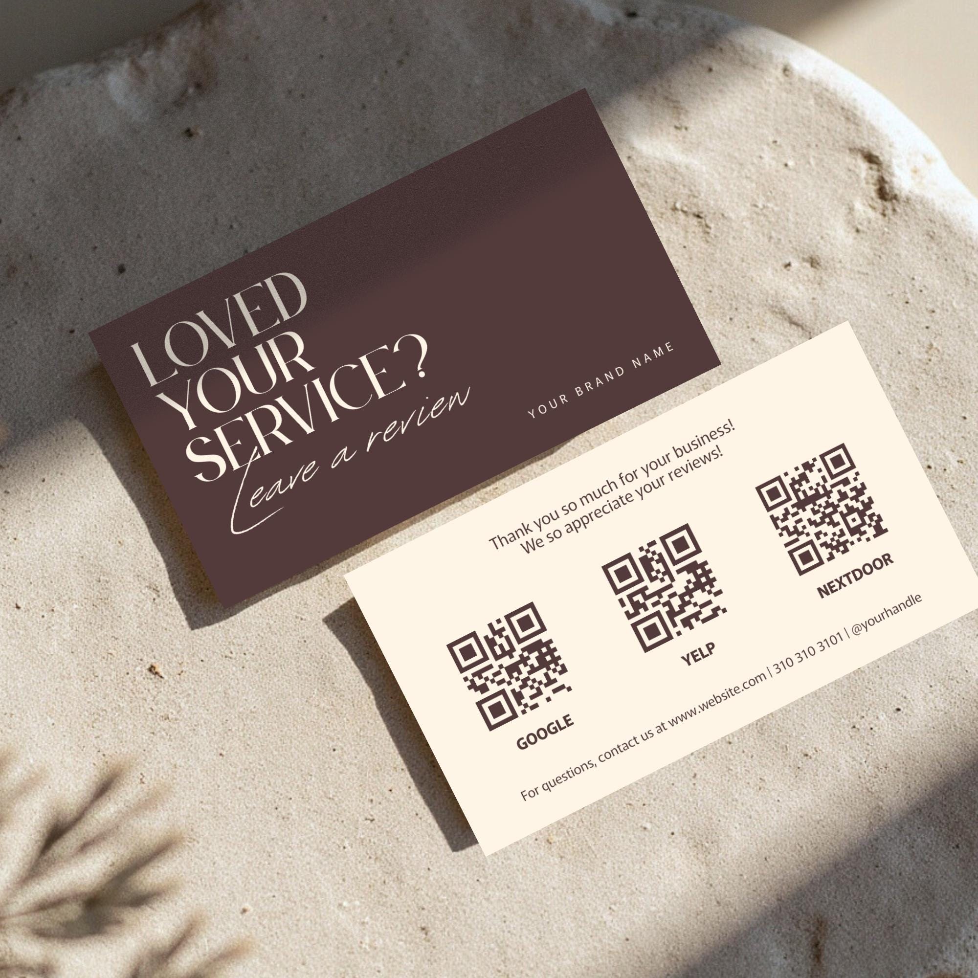 Small Business Review Card Design | Scannable QR Code Reviews Card ...