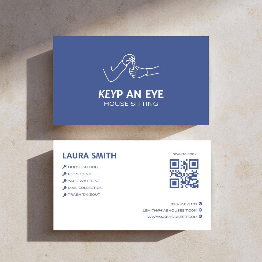House Sitting Business Card Design | Home Sitter | House Sitting ...