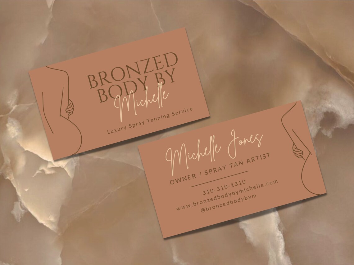 Spray Tan Artist Business Card Design Editable Business Card - Etsy
