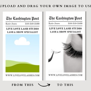 Lash Technician Business Card Editable Template Newspaper Print ...