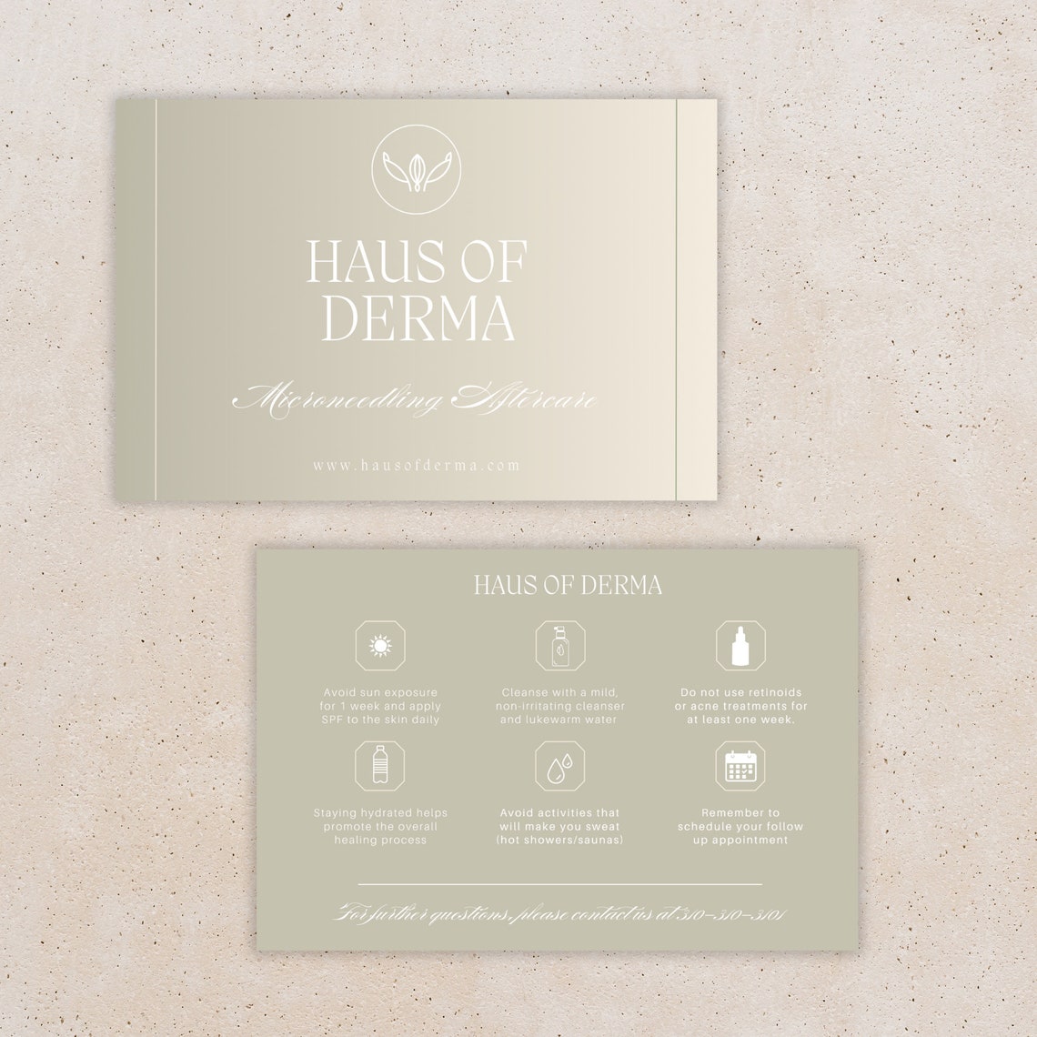 Microneedling Aftercare Card Esthetician Care Cards Facial Service ...