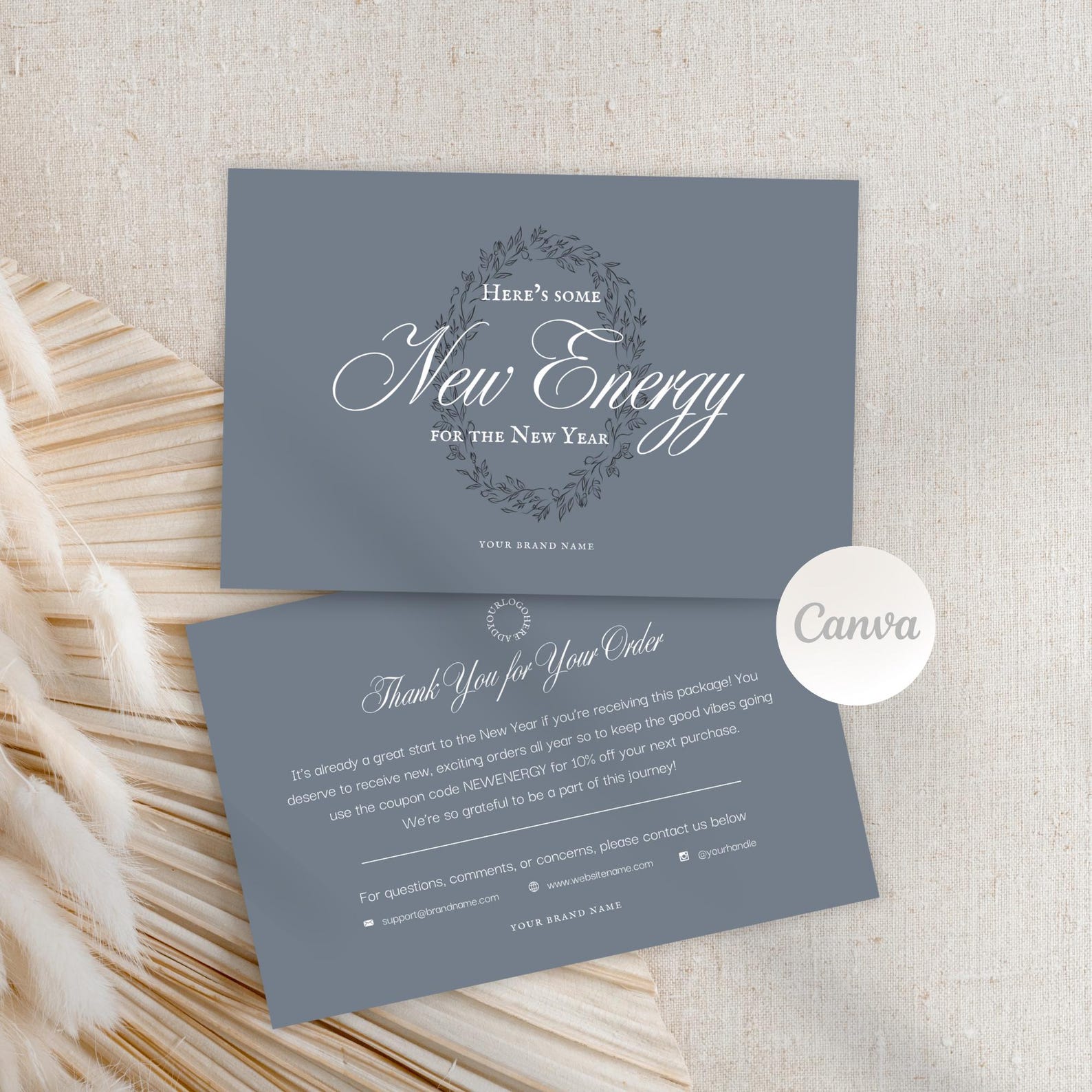 New Year Thank You Order Card | Package Insert Cards | Small Business ...