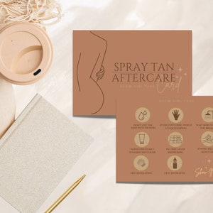Spray Tan Artist Aftercare Card Editable Template Client - Etsy