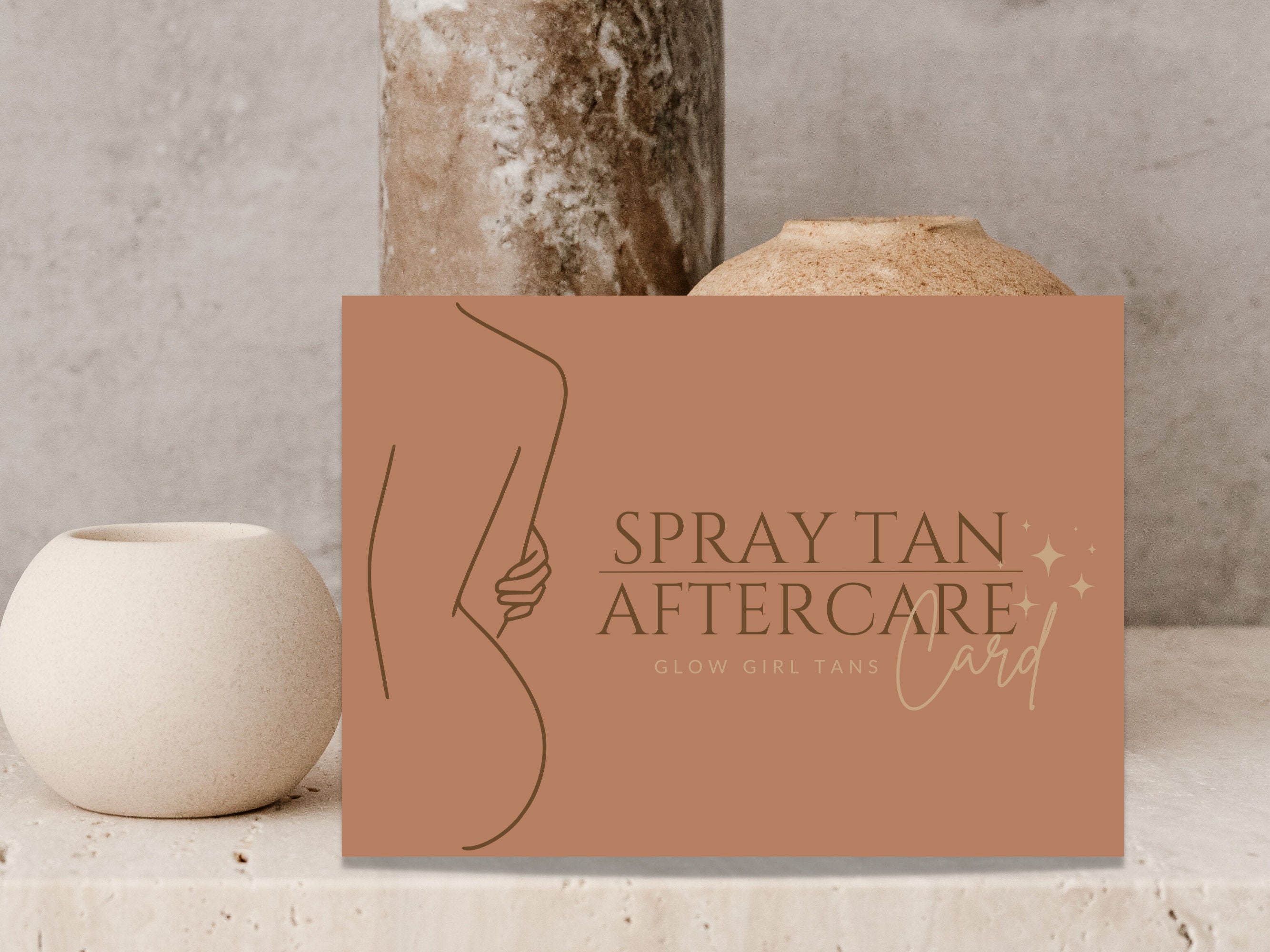 Spray Tan Artist Aftercare Card Editable Template Client - Etsy