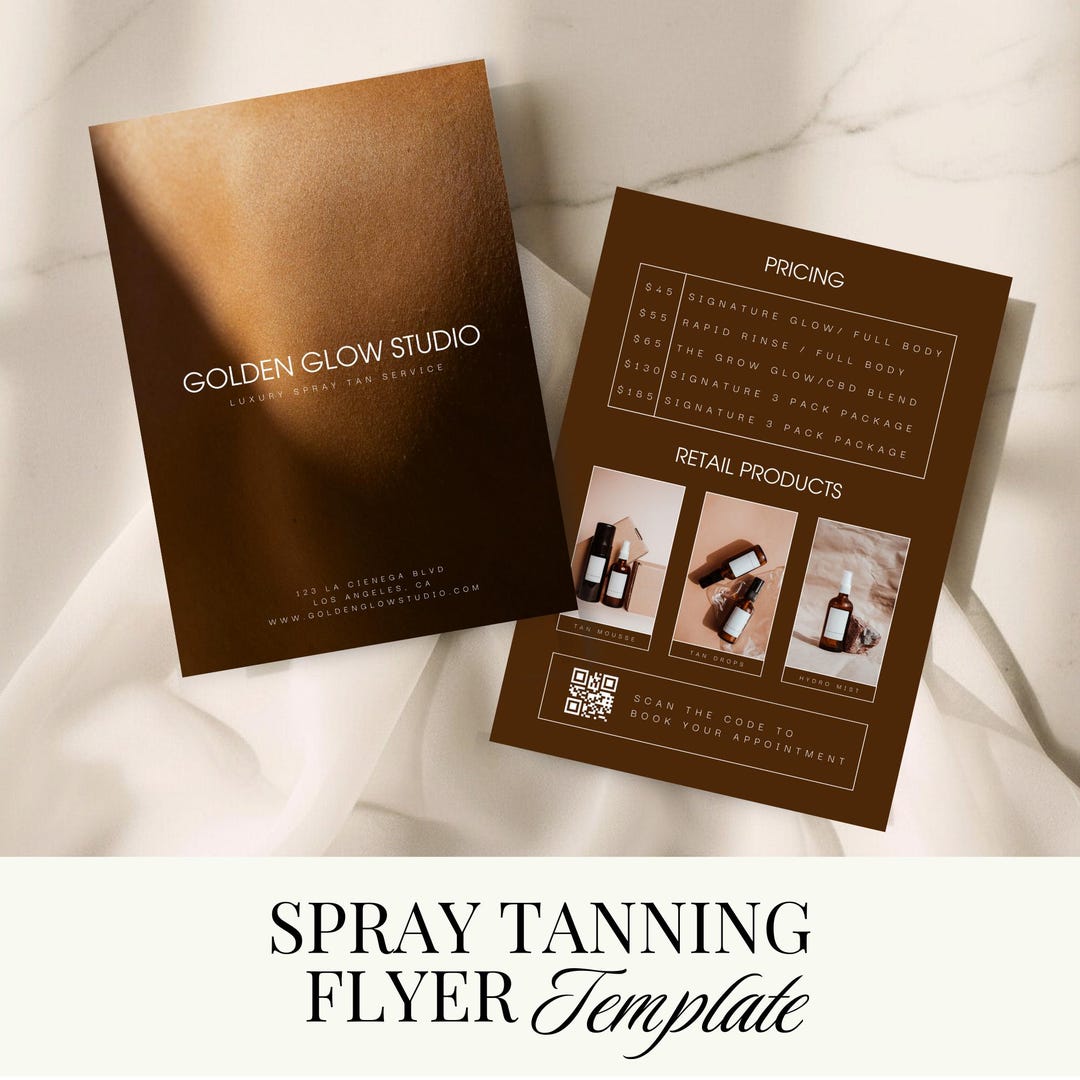 Spray Tanning Flyer Template | Printable Beauty Business Flyers | Spray ...