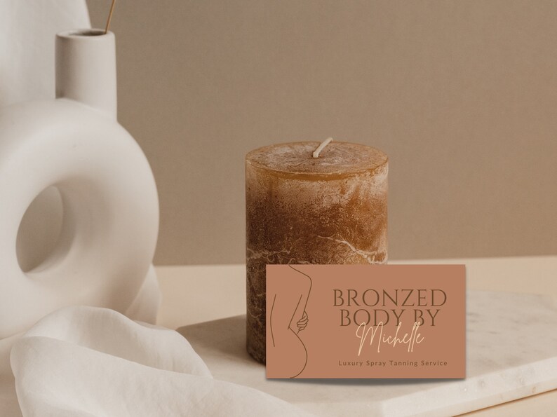 Spray Tan Artist Business Card Design | Editable Business Card Template ...