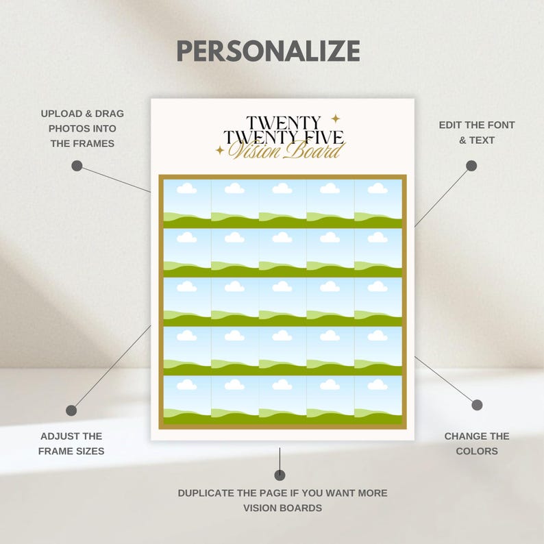 2026 Vision Board Bundle | Printable New Year’s Resolutions Planner ...