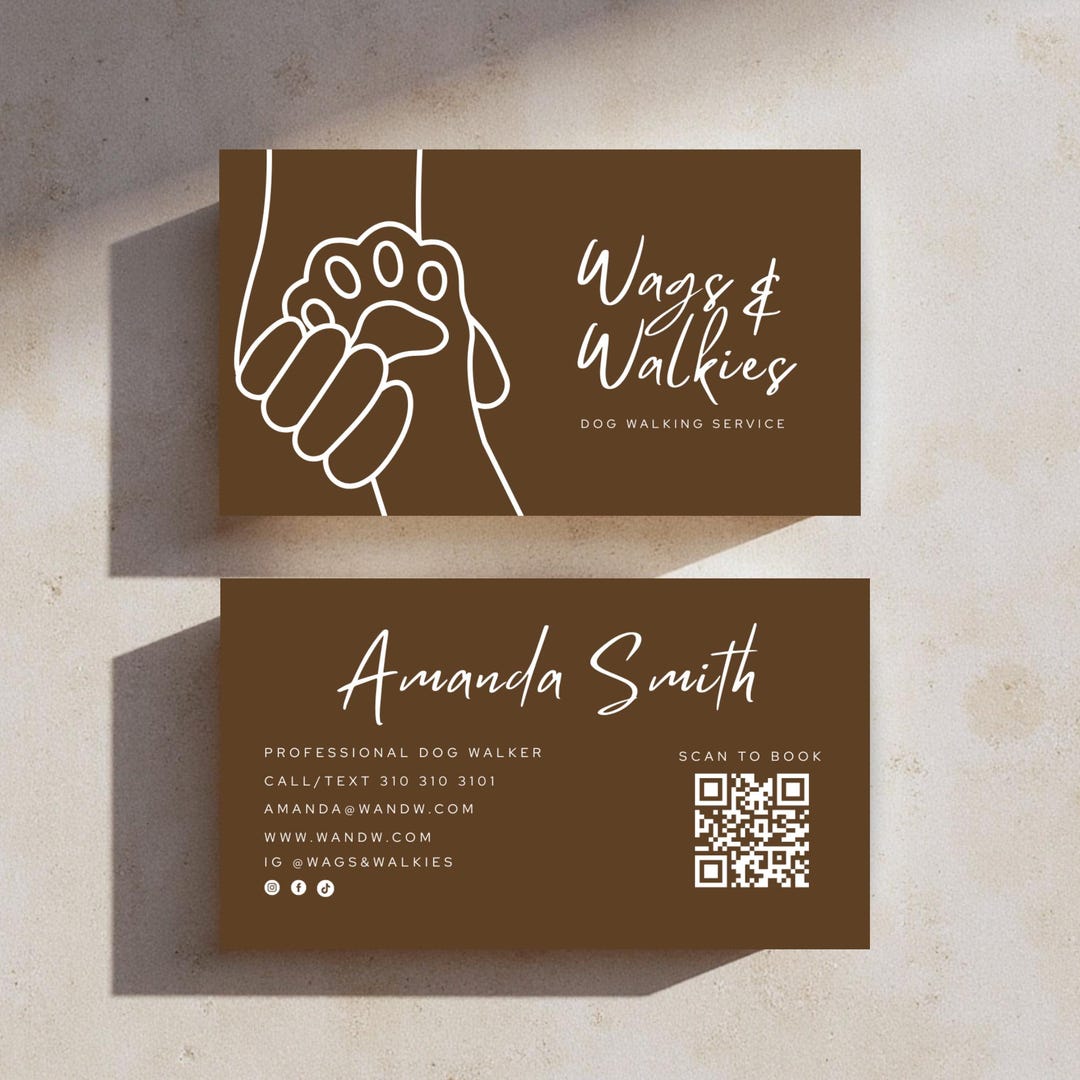 Dog Walking Business Card Design | Pet Sitting Business Cards ...