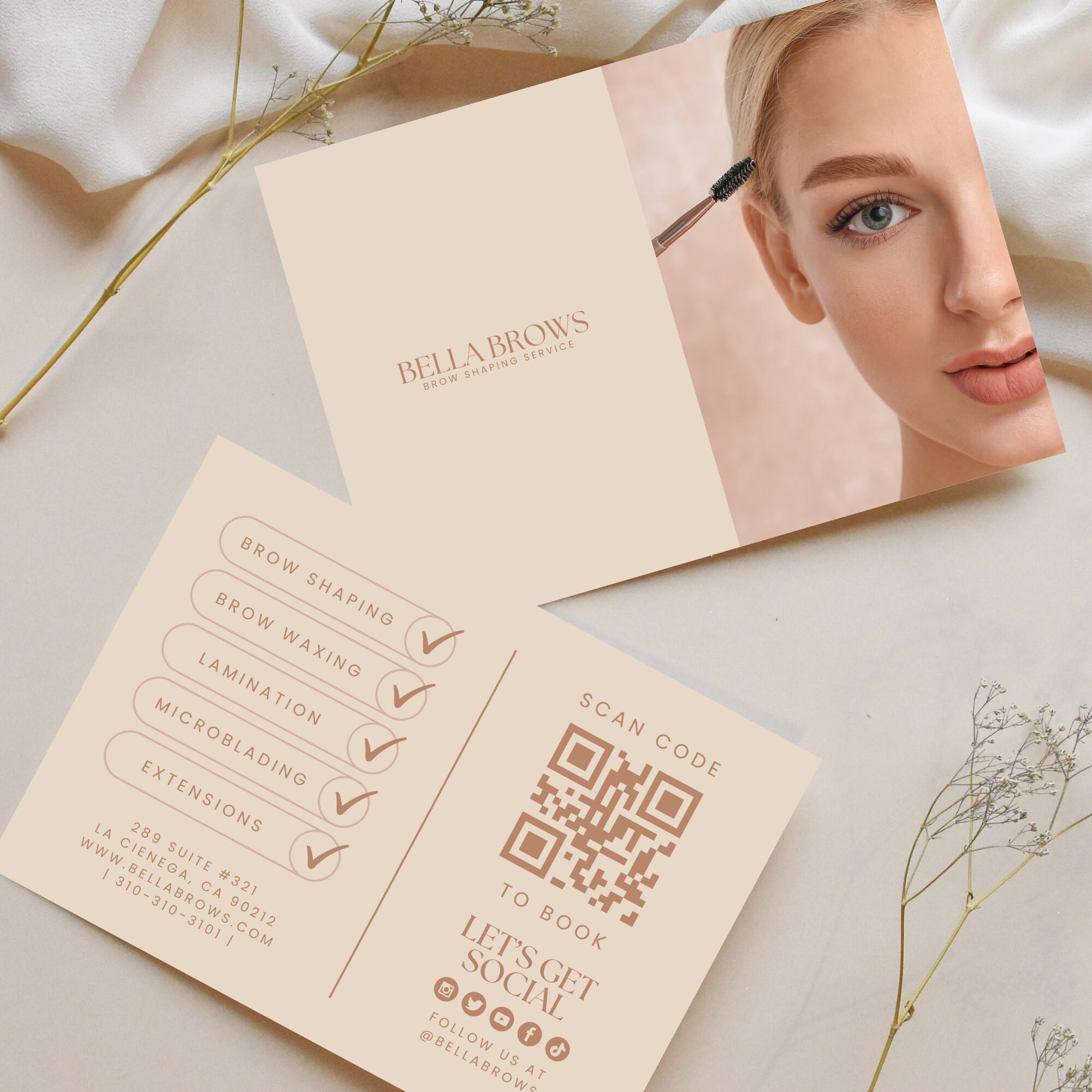 Brow Artist Business Card Flyer Design Editable Template Microblading ...