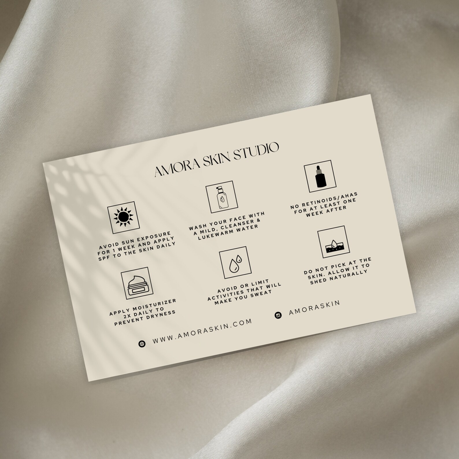 Chemical Peel Aftercare Card Esthetician Care Cards Facial Card Medspa ...